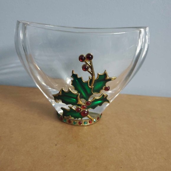 Teleflora | Holiday | Vintage Teleflora Lead Crystal Holly Berry ...